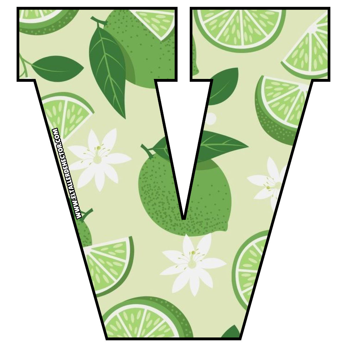 Letra V de Frutas Limon - El Taller de Hector