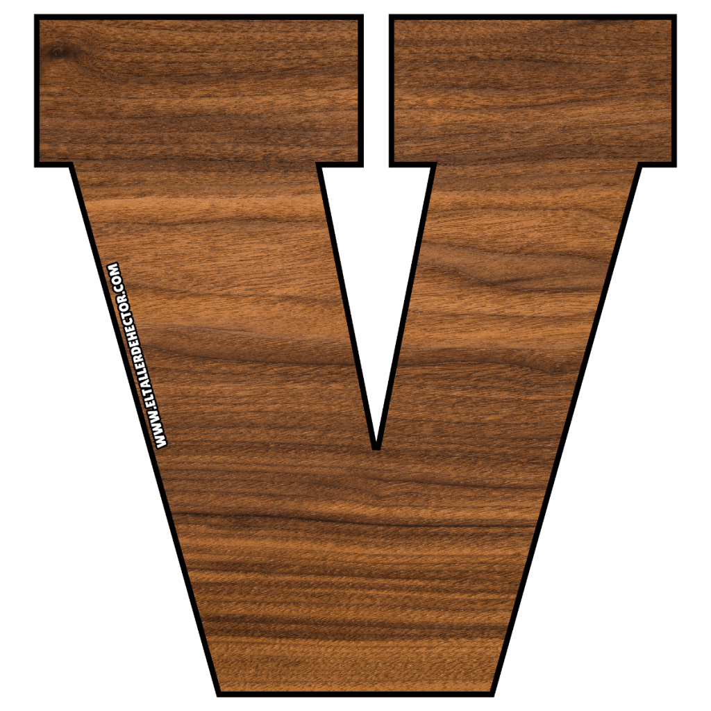 Letra V de Madera Añejada Rustica - El Taller de Hector