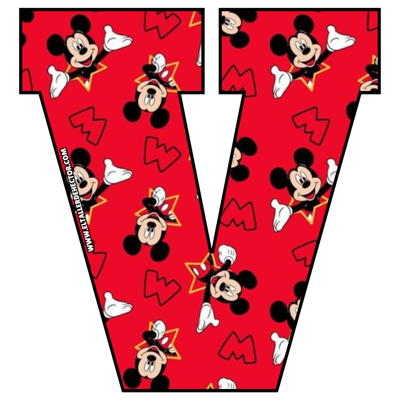 Letra V de Mickey Mouse - El Taller de Hector
