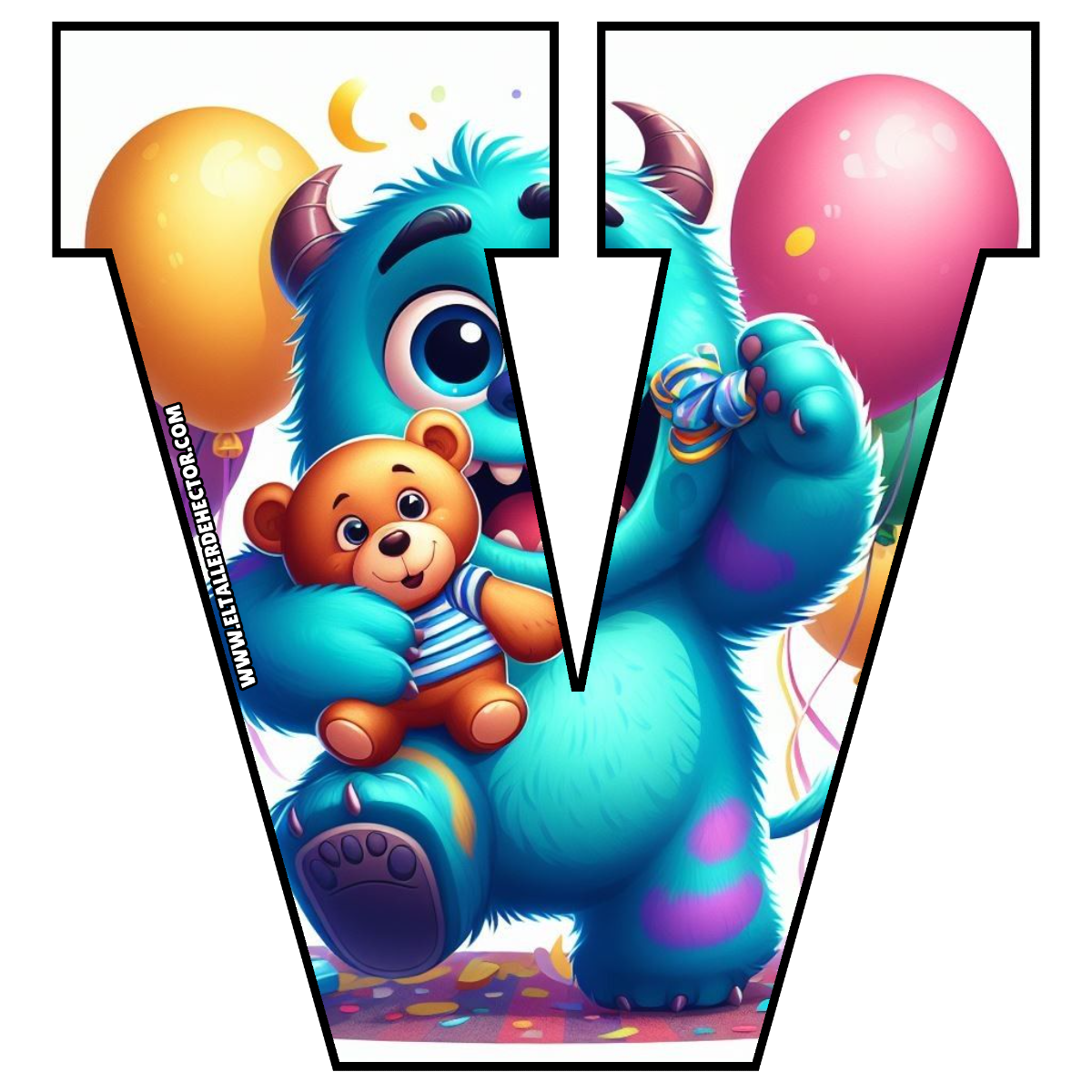 Letra V de Monster inc - El Taller de Hector