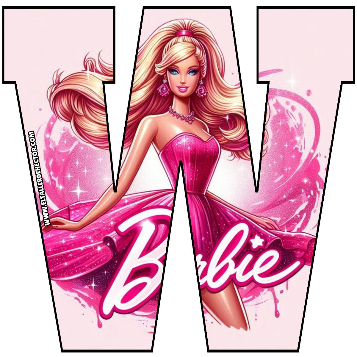 Letra W de Barbie - El Taller de Hector