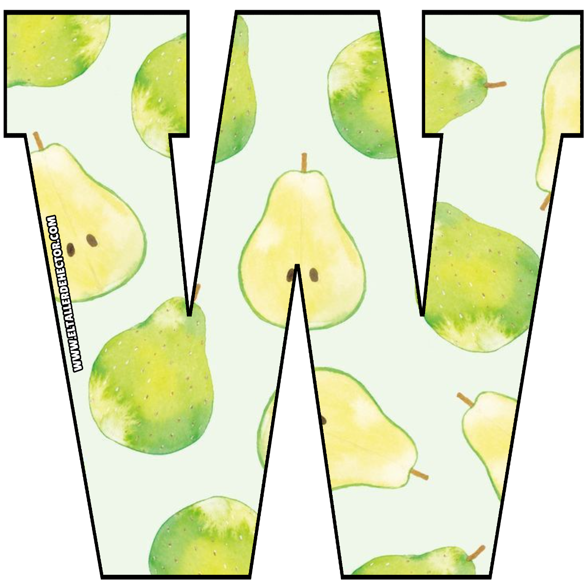 Letra W de Frutas Pera - El Taller de Hector