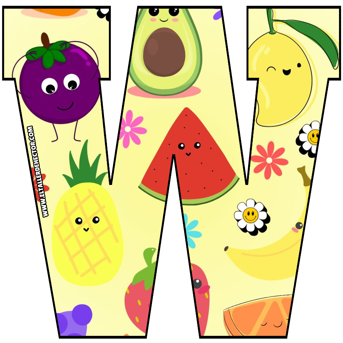 Letra W de Frutas - El Taller de Hector