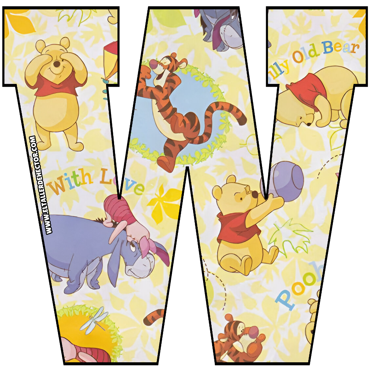 Letra W de Winnie The Pooh - El Taller de Hector
