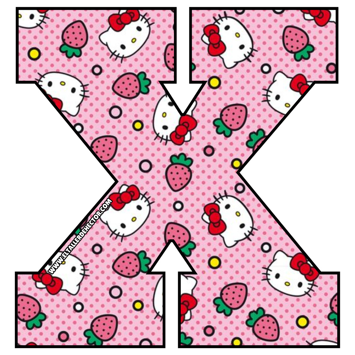 Letra X de Hello Kitty - El Taller de Hector