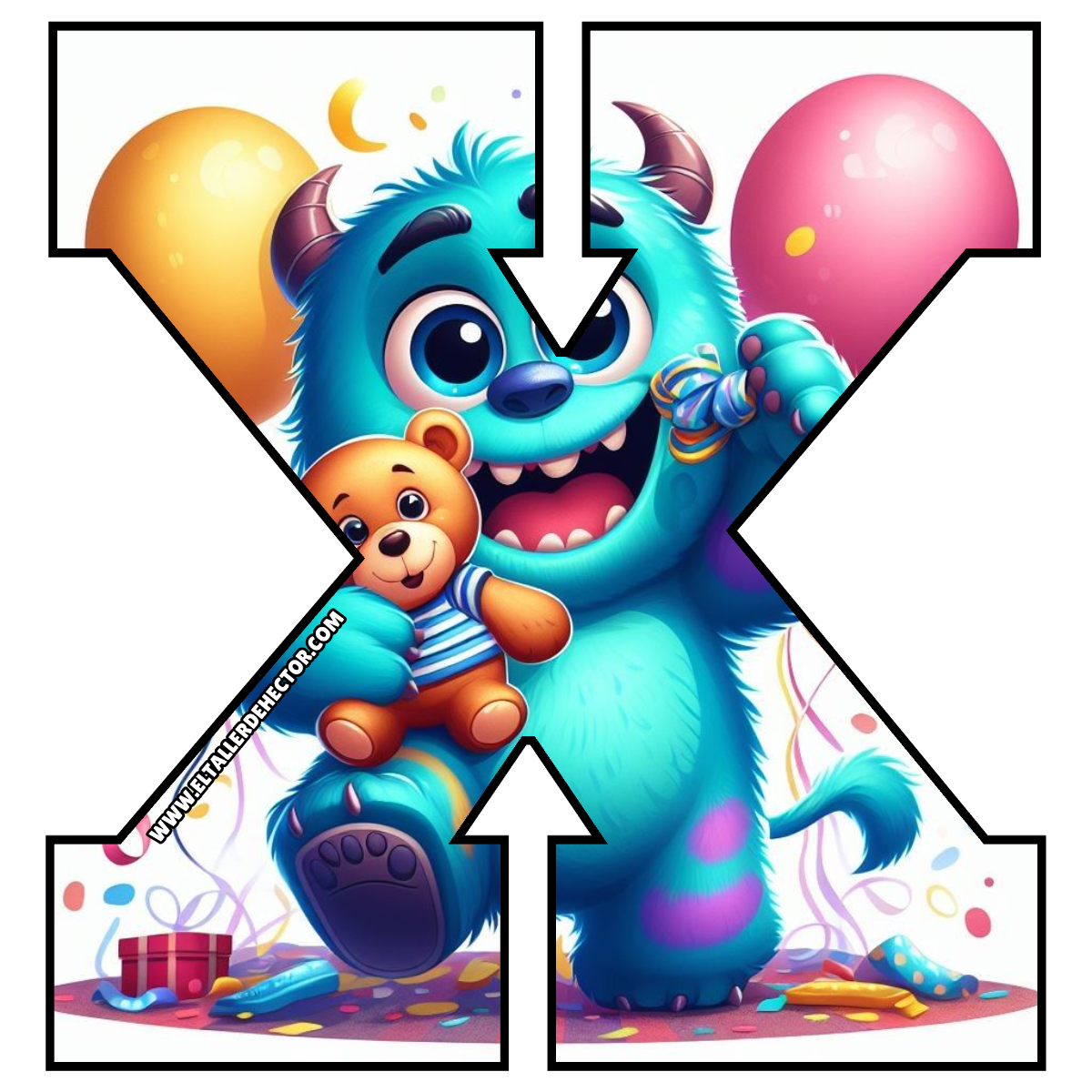 Letra X de Monster inc - El Taller de Hector