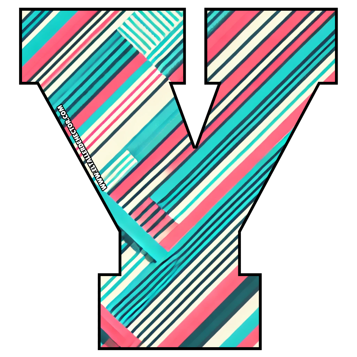 Letra Y de Rayas Stripes - El Taller de Hector