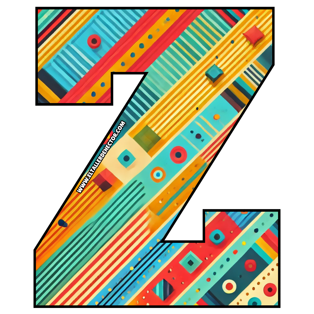 Letra Z de Diagonales y Colores Vibrantes - El Taller de Hector