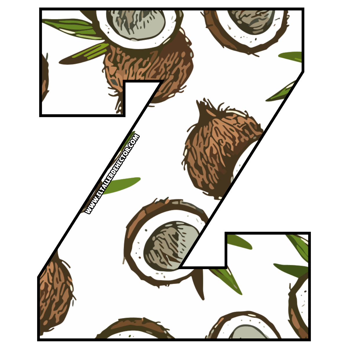 Letra Z de Frutas Coco - El Taller de Hector