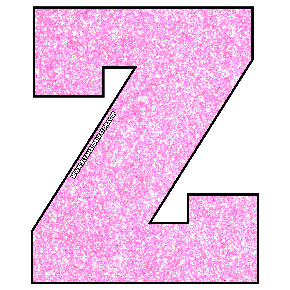 Letra Z de Glitter Rosado - El Taller de Hector