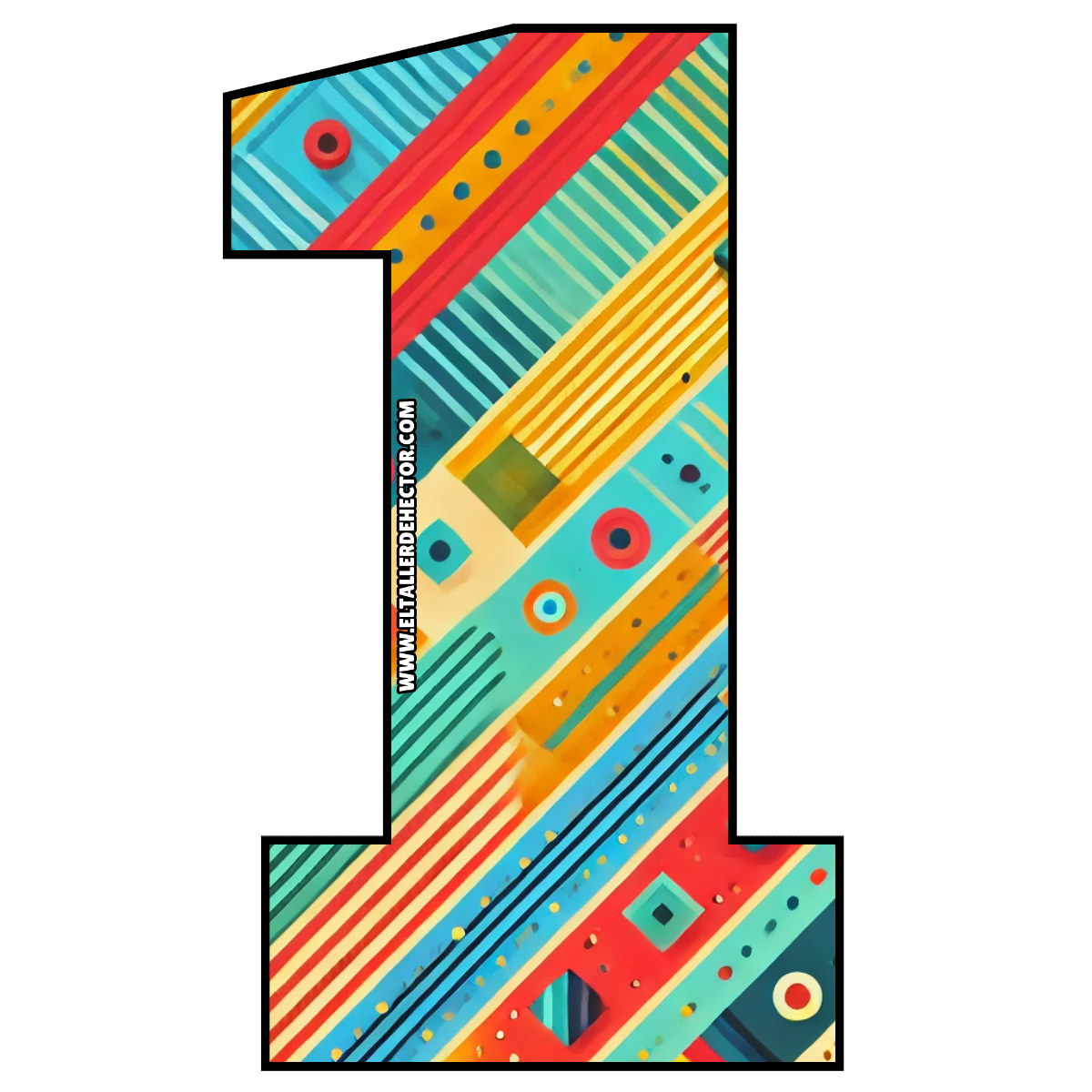 Numero 1 de Diagonales y Colores Vibrantes - El Taller de Hector