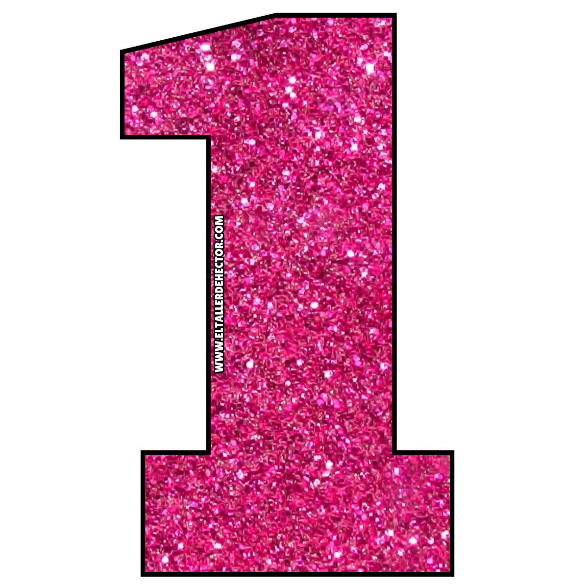 Numero 1 de Glitter Fucsia - El Taller de Hector