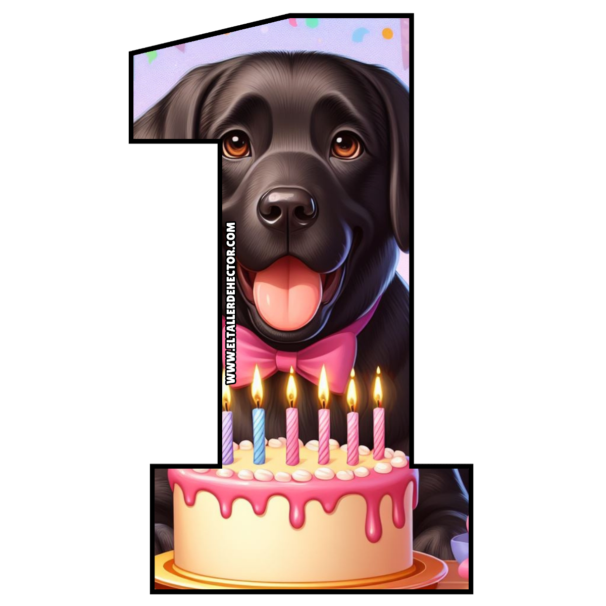 Numero 1 de Pets Mascotas Perro Cumpleaños Milan - El Taller de Hector