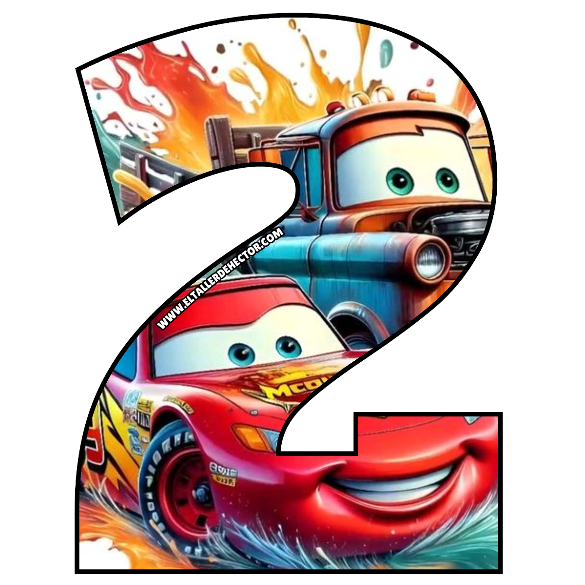 Numero 2 de Disney Cars - El Taller de Hector