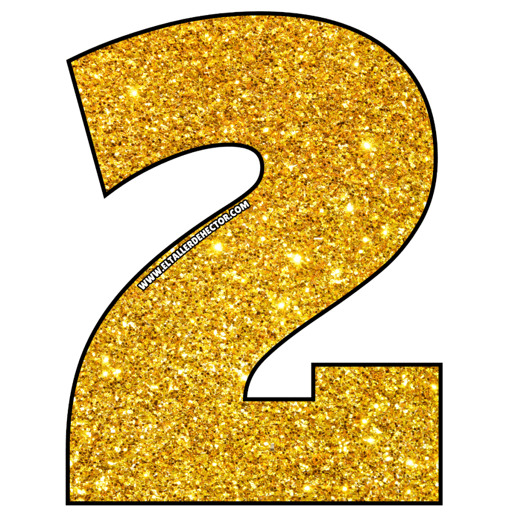 Numero 2 de Glitter Dorado - El Taller de Hector