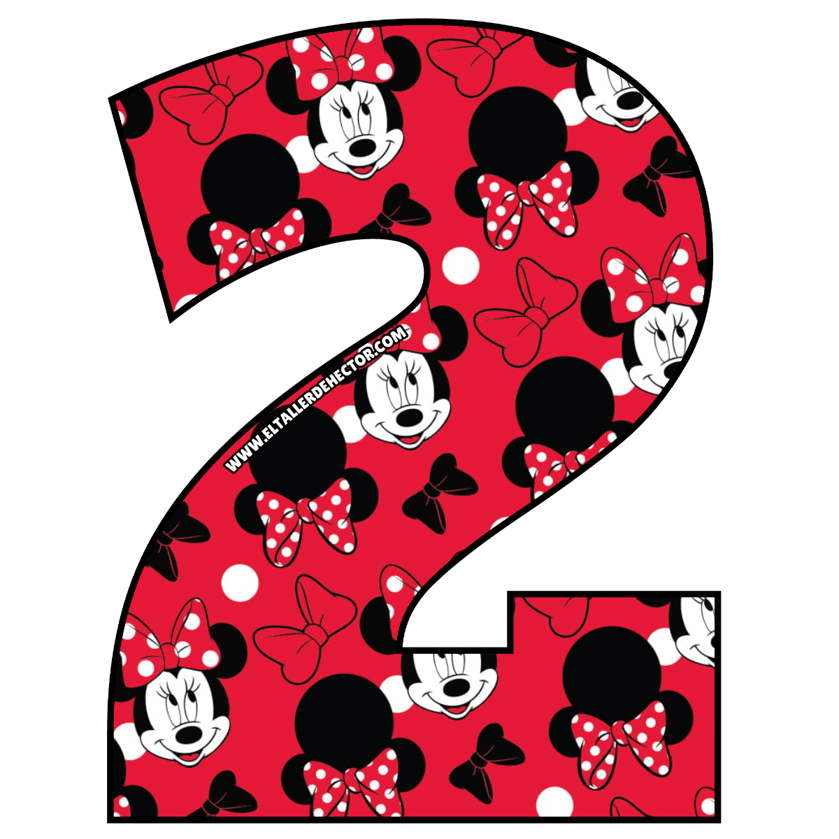 Numero 2 de Minnie Mouse - El Taller de Hector