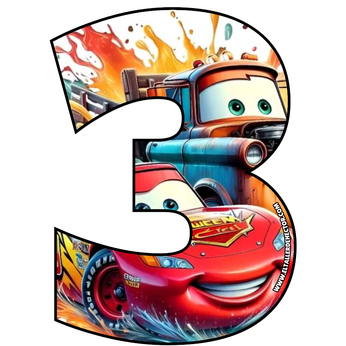 Numero 3 de Disney Cars - El Taller de Hector