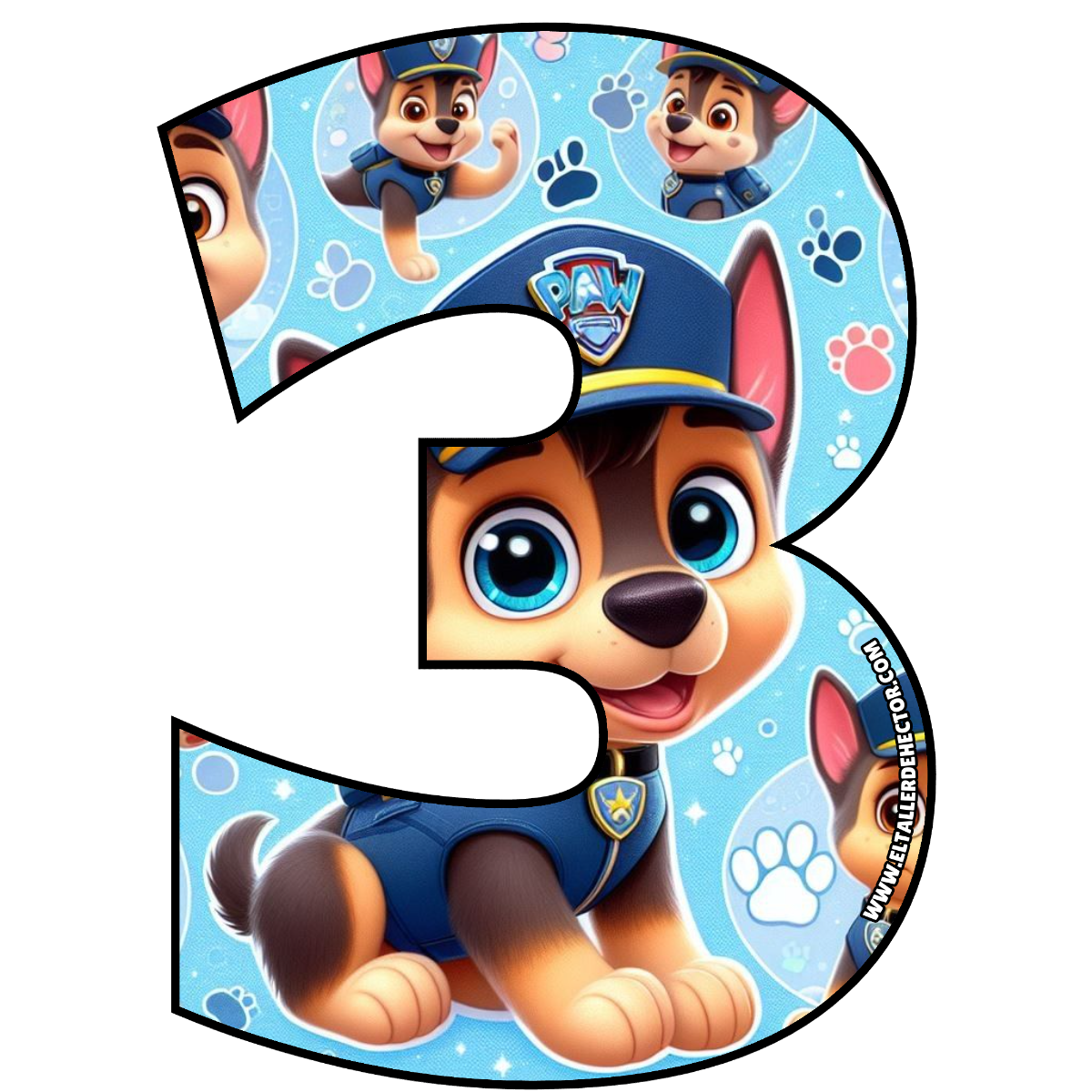 Numero 3 de Paw Patrol Chase - El Taller de Hector