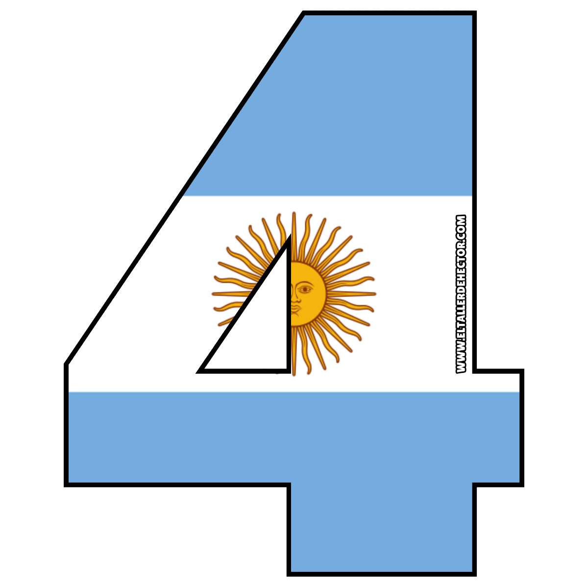 Numero 4 de Bandera Argentina - El Taller de Hector