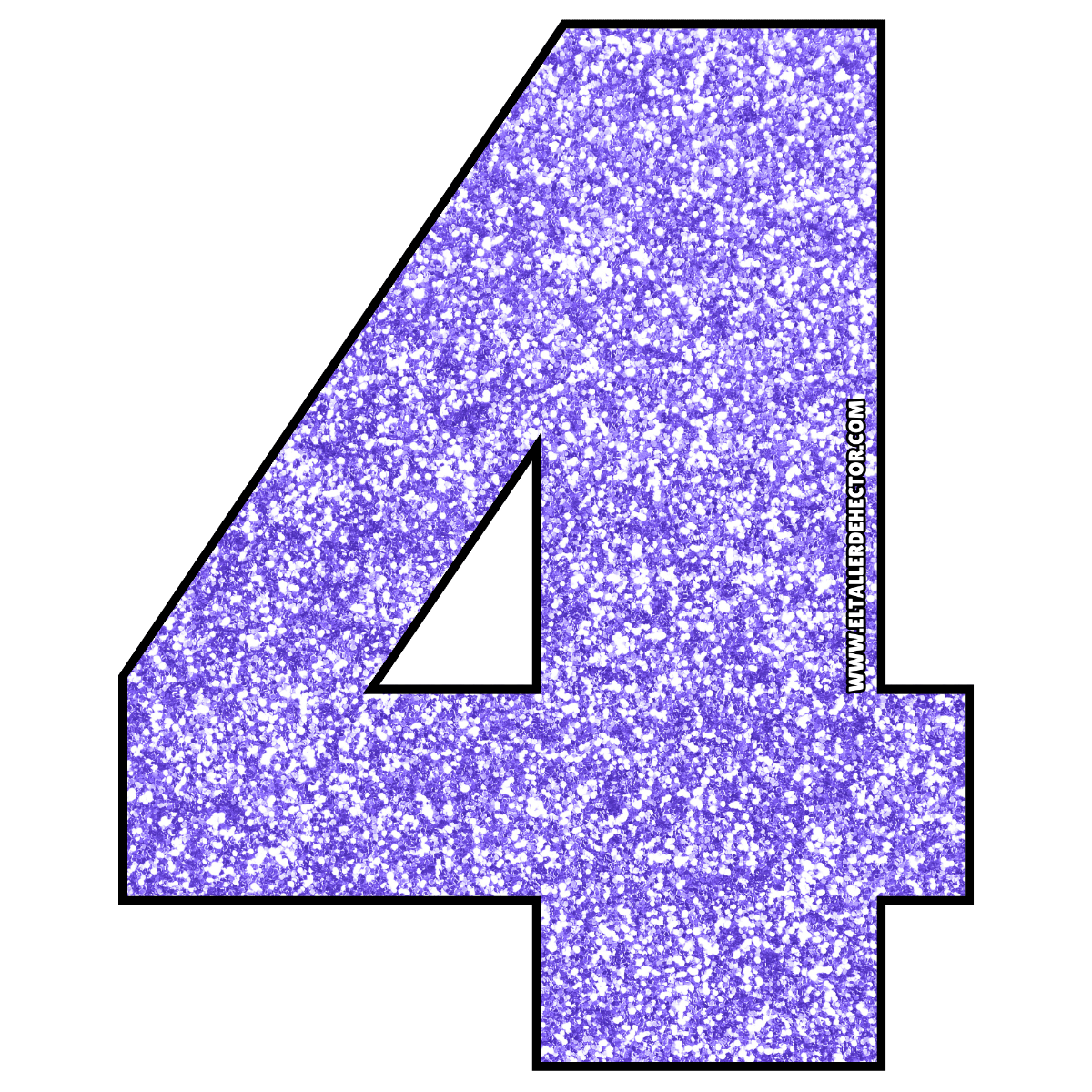 Numero 4 de Glitter Lila - El Taller de Hector