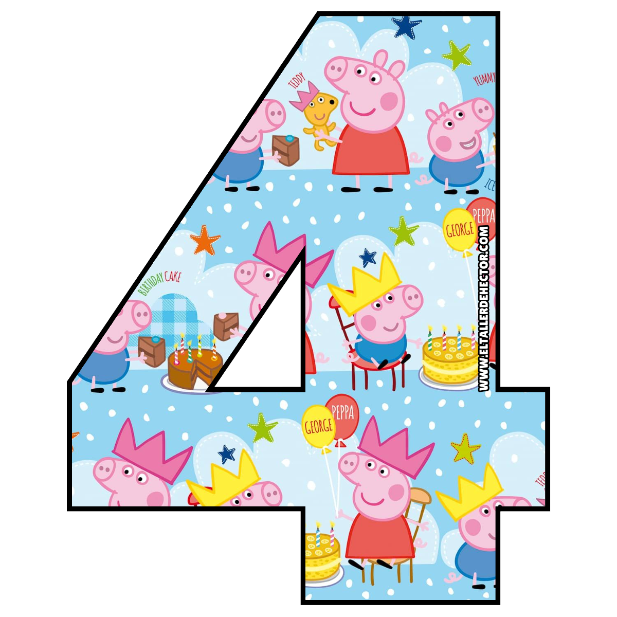 Numero 4 de Peppa Pig - El Taller de Hector
