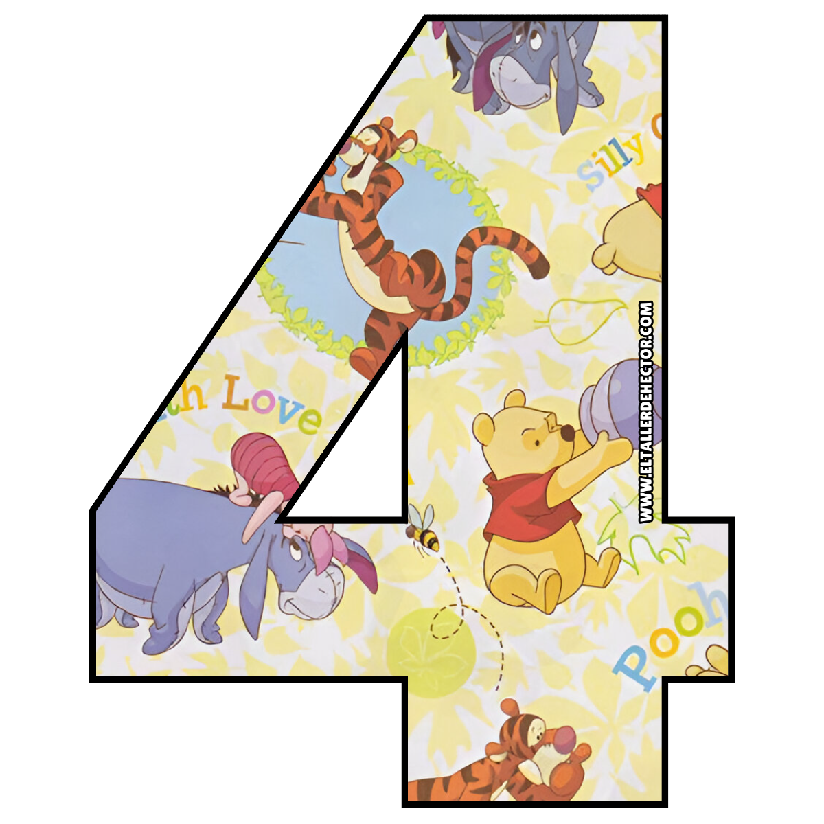 Numero 4 de Winnie The Pooh - El Taller de Hector