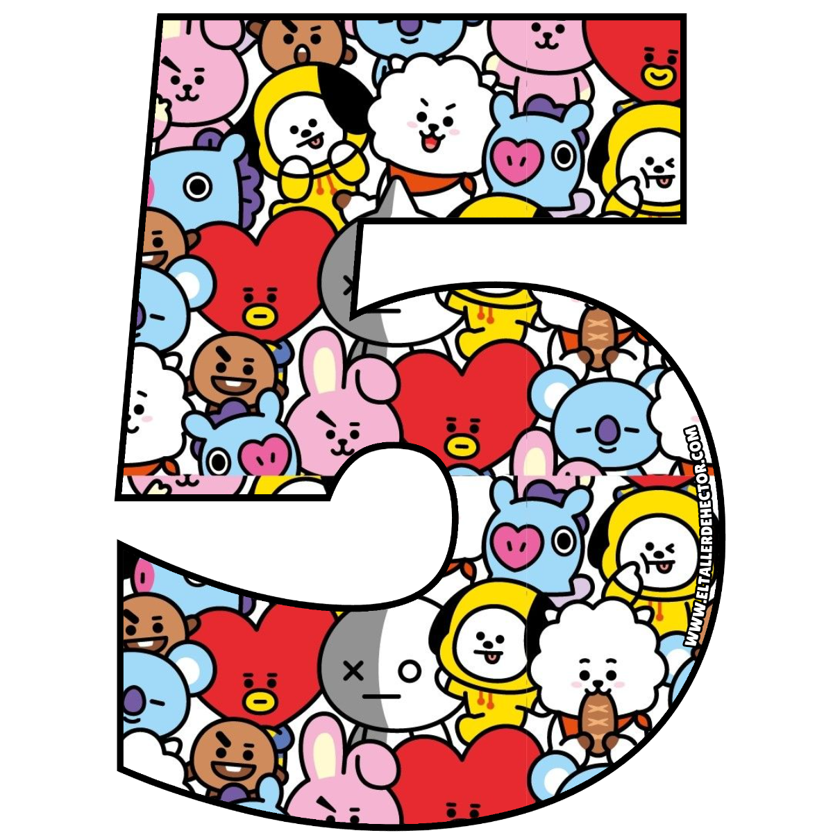 Numero 5 de BTS BT21 Mascotas - El Taller de Hector