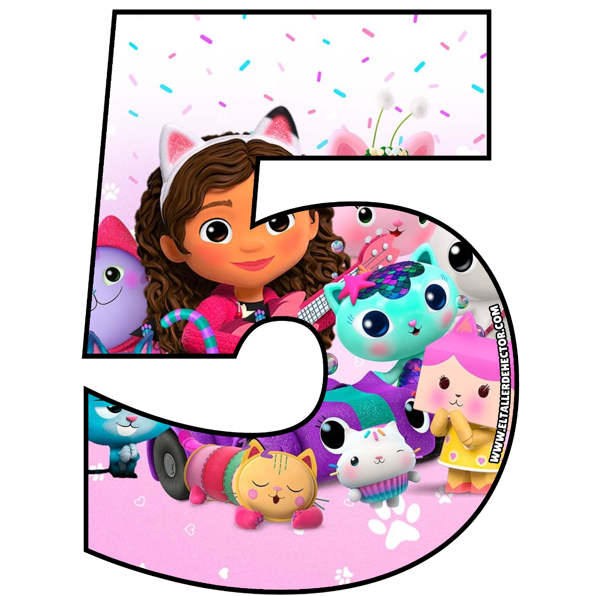 Etiqueta: Numero 5 de Gabby’s Dollhouse - El Taller de Hector