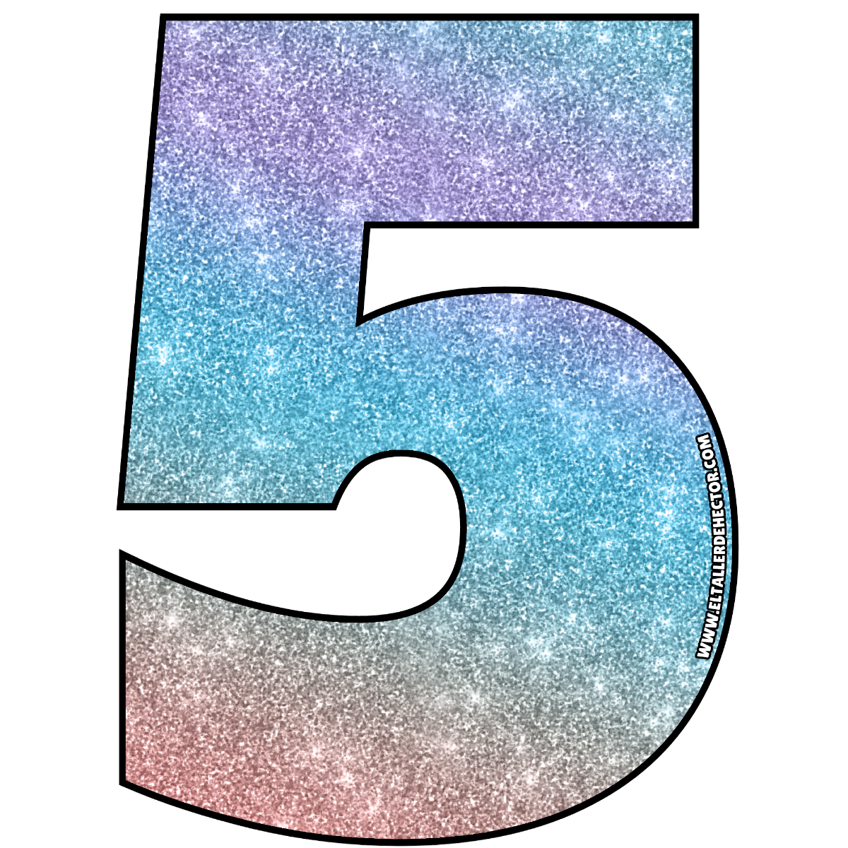 Numero 5 de Glitter Tornasol - El Taller de Hector