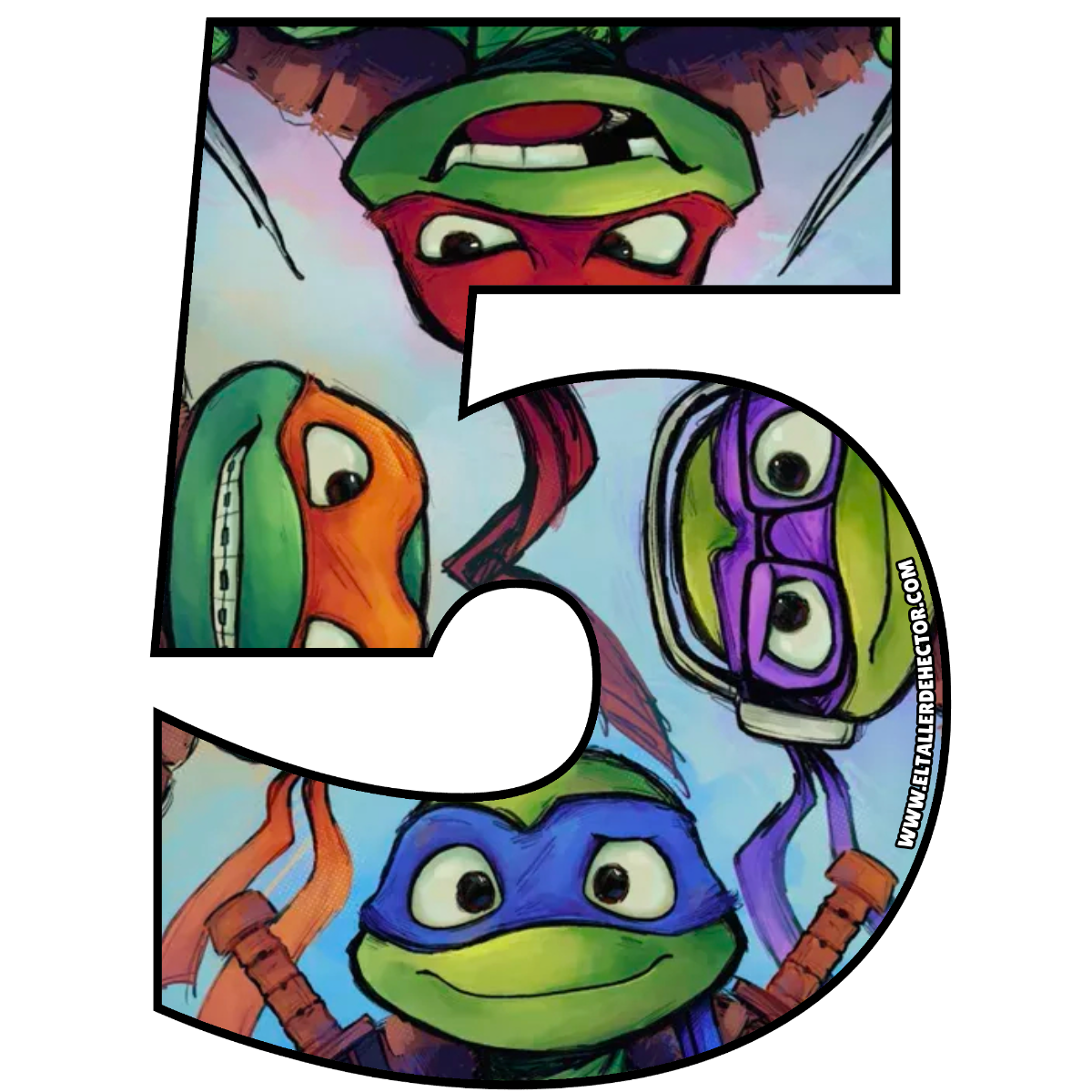 Numero 5 de Ninja Turtle Las Tortugas Ninja - El Taller de Hector
