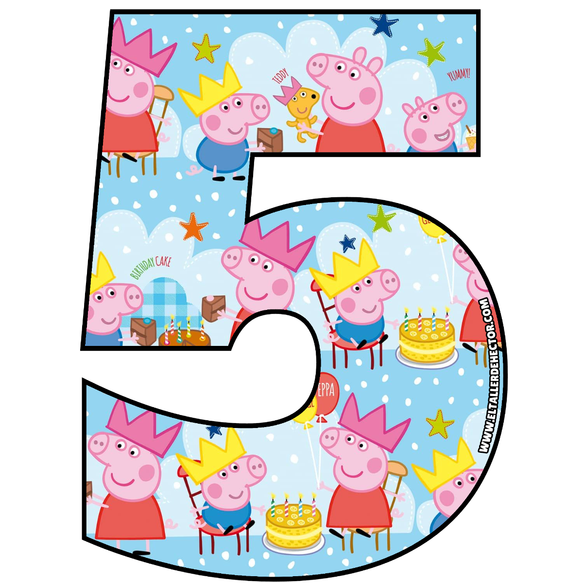 Numero 5 de Peppa Pig - El Taller de Hector