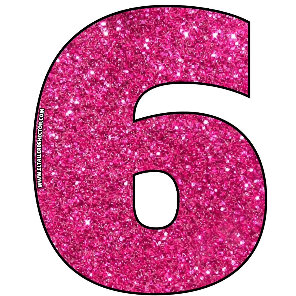 Numero 6 de Glitter Fucsia - El Taller de Hector