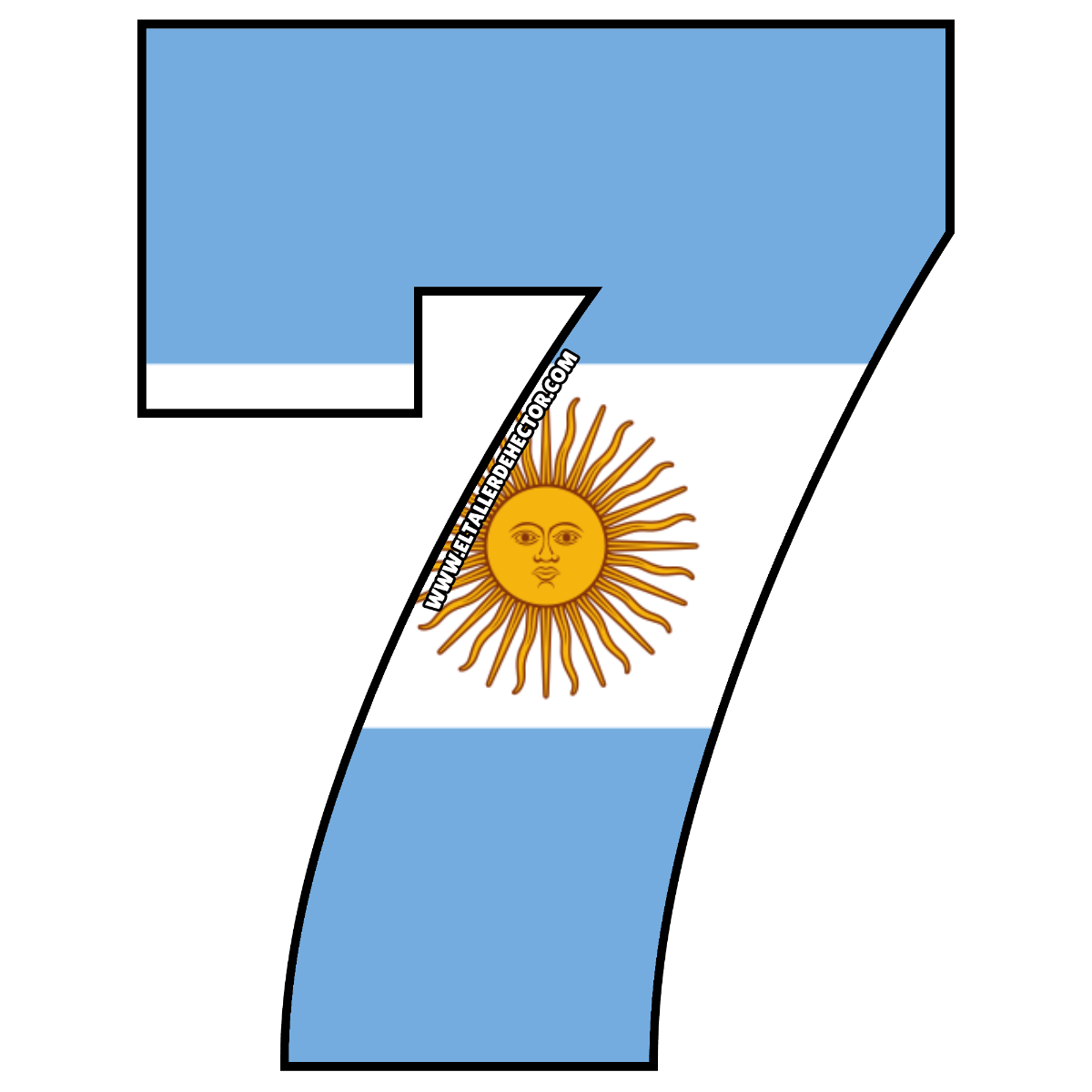 Numero 7 de Bandera Argentina - El Taller de Hector