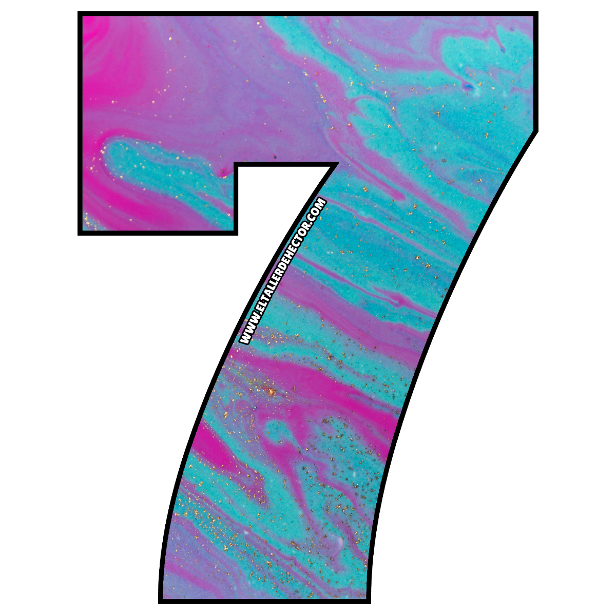 Numero 7 de Pintura veteada con brillos - El Taller de Hector