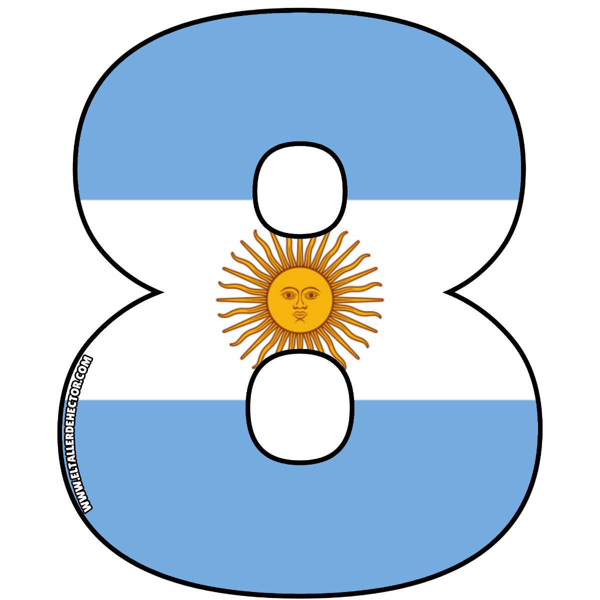 Numero 8 de Bandera Argentina - El Taller de Hector