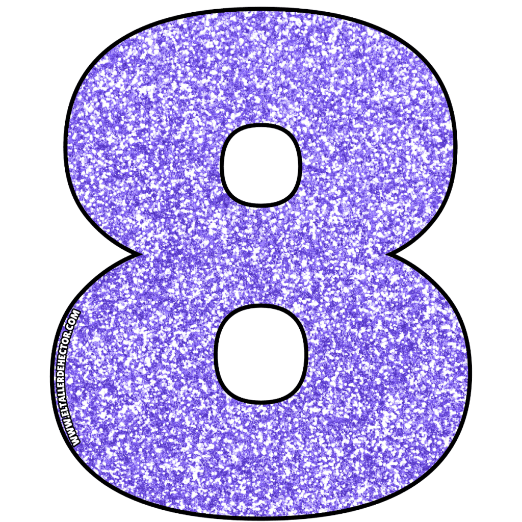 Numero 8 de Glitter Lila - El Taller de Hector