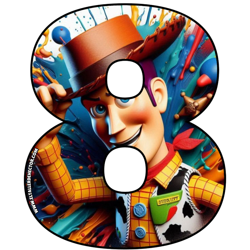 Numero 8 de Woody Toy Story - El Taller de Hector