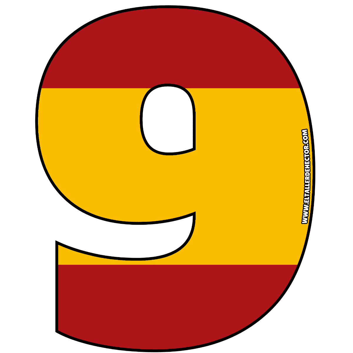 Numero 9 de Bandera España - El Taller de Hector