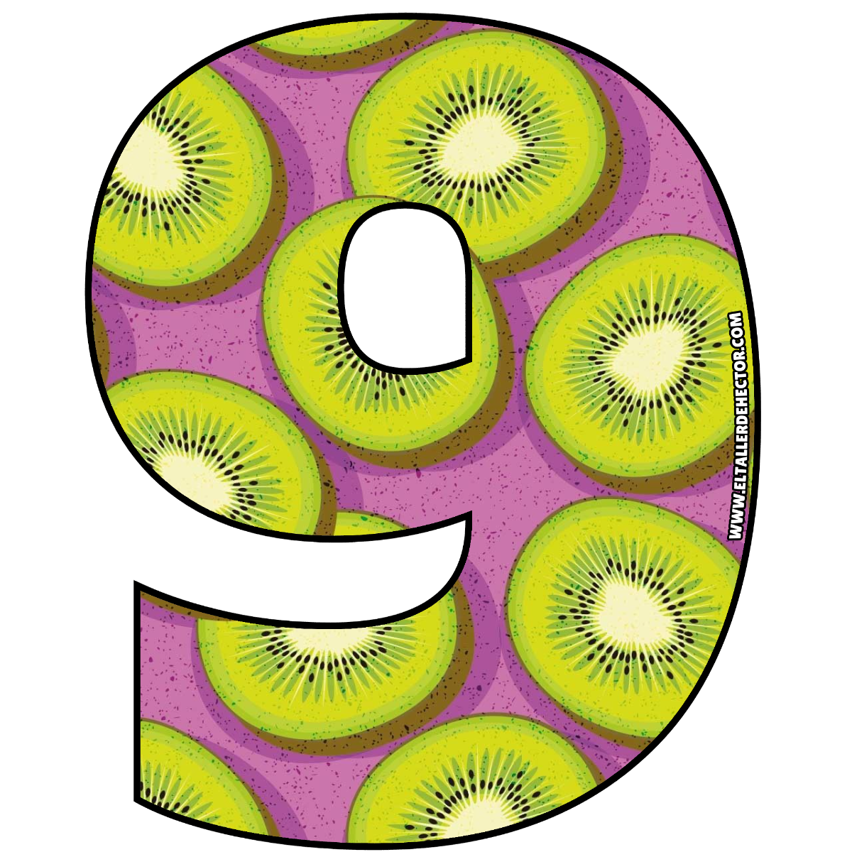 Numero 9 de Frutas Kiwi - El Taller de Hector