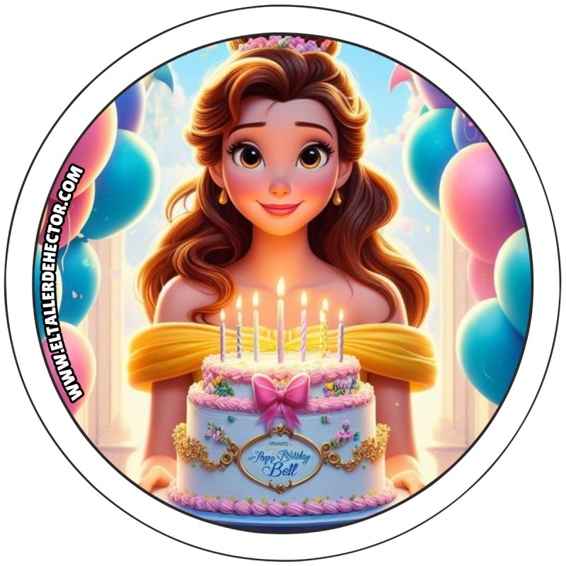 Toppers de Princesa Bella - El Taller de Hector