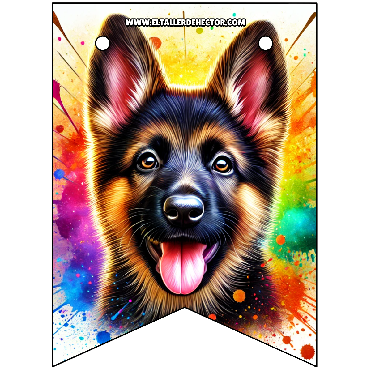 Banderines de Perro Pastor Aleman - El Taller de Hector