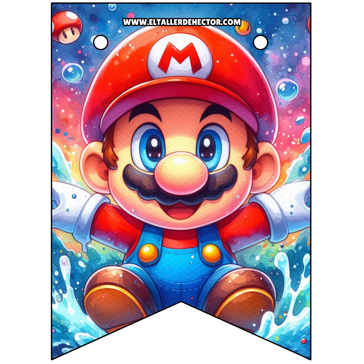 Banderines de Super Mario Bross - El Taller de Hector