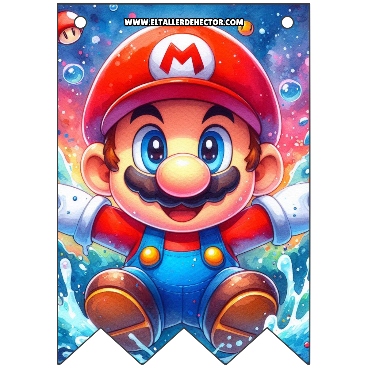 Banderines de Super Mario Bross - El Taller de Hector