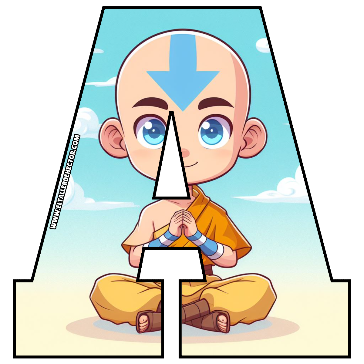 Letra A de Aang Avatar - El Taller de Hector