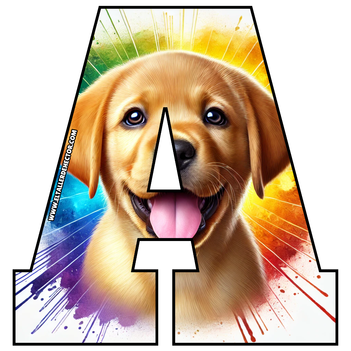 Letra A de Perro Labrador Retriever - El Taller de Hector