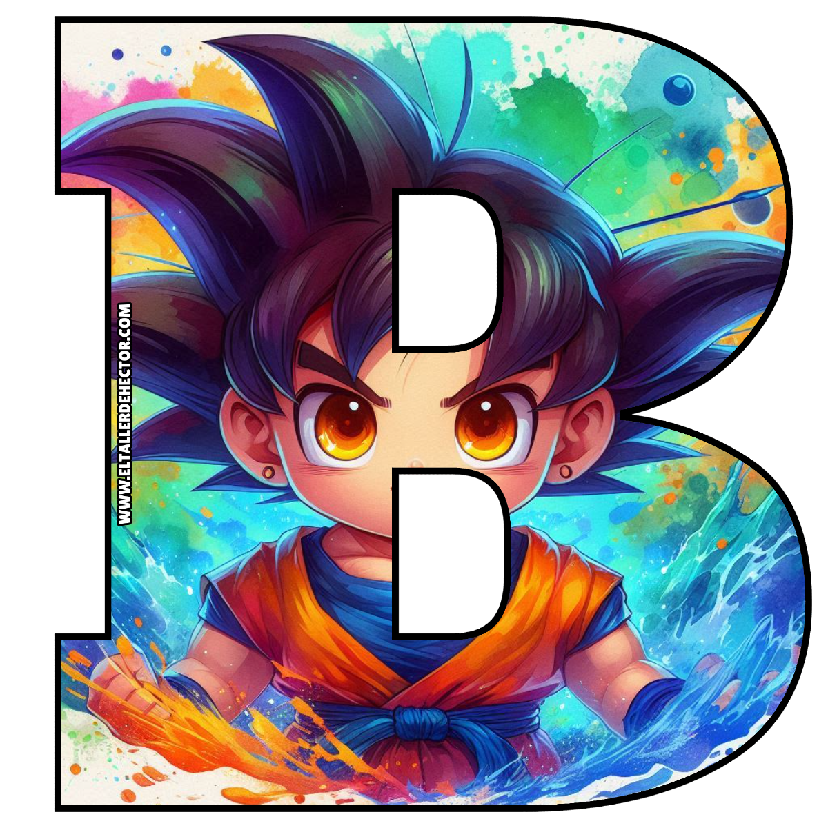 Letra B de Dragon Ball Goku - El Taller de Hector