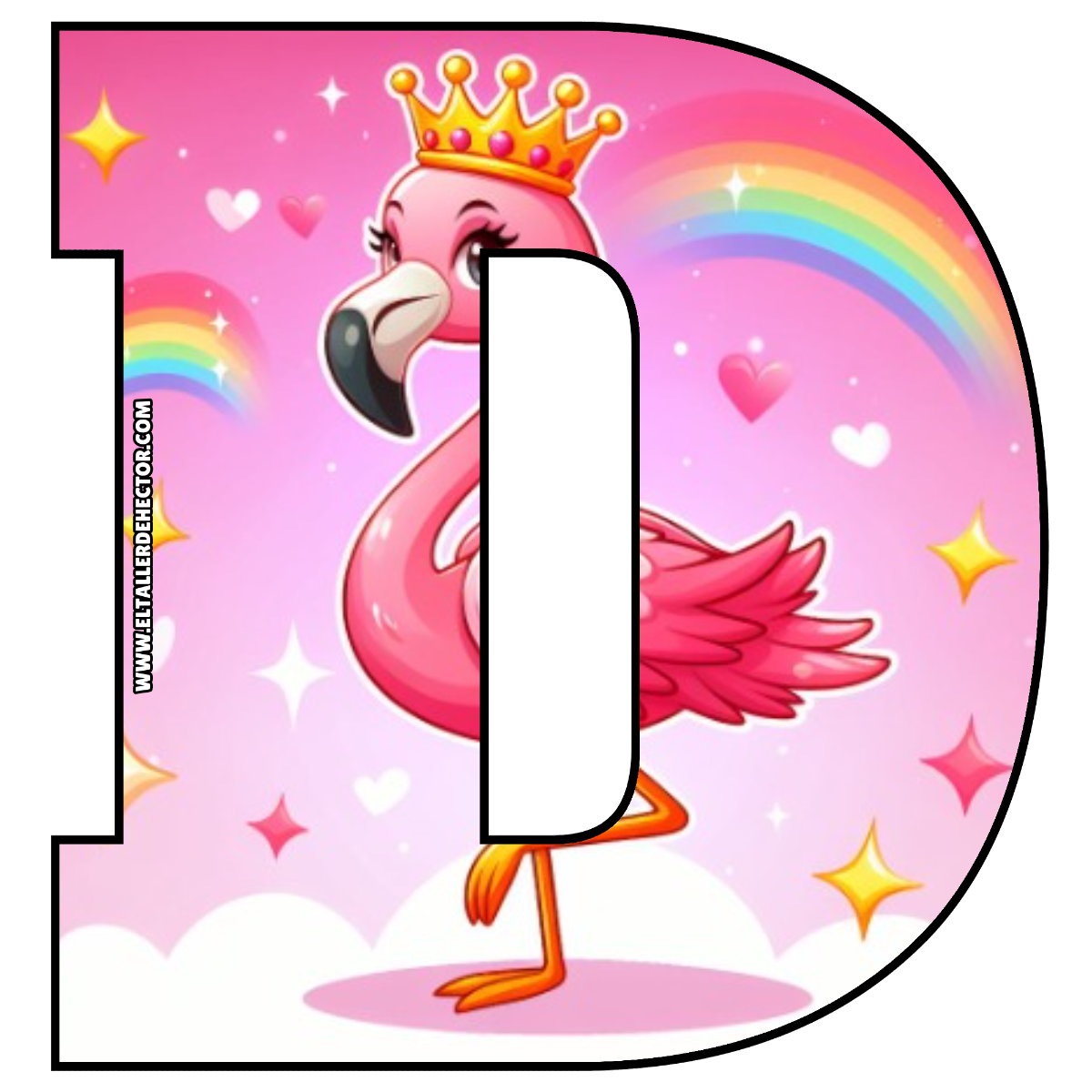 Letra D de Corona Flamingo - El Taller de Hector