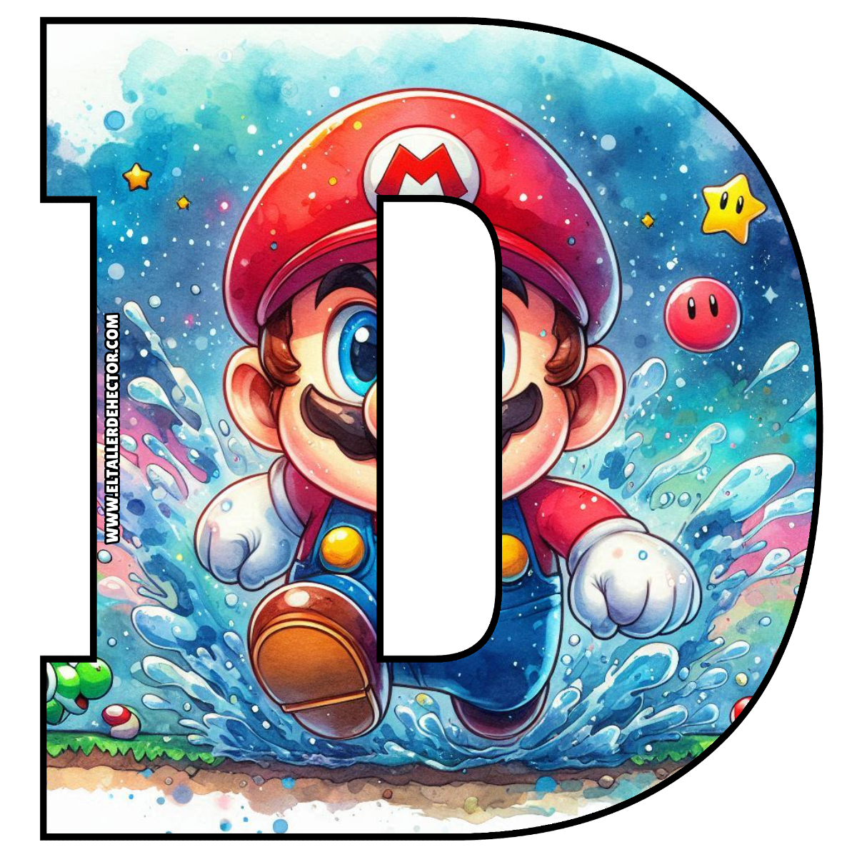 Letra D de Super Mario - El Taller de Hector