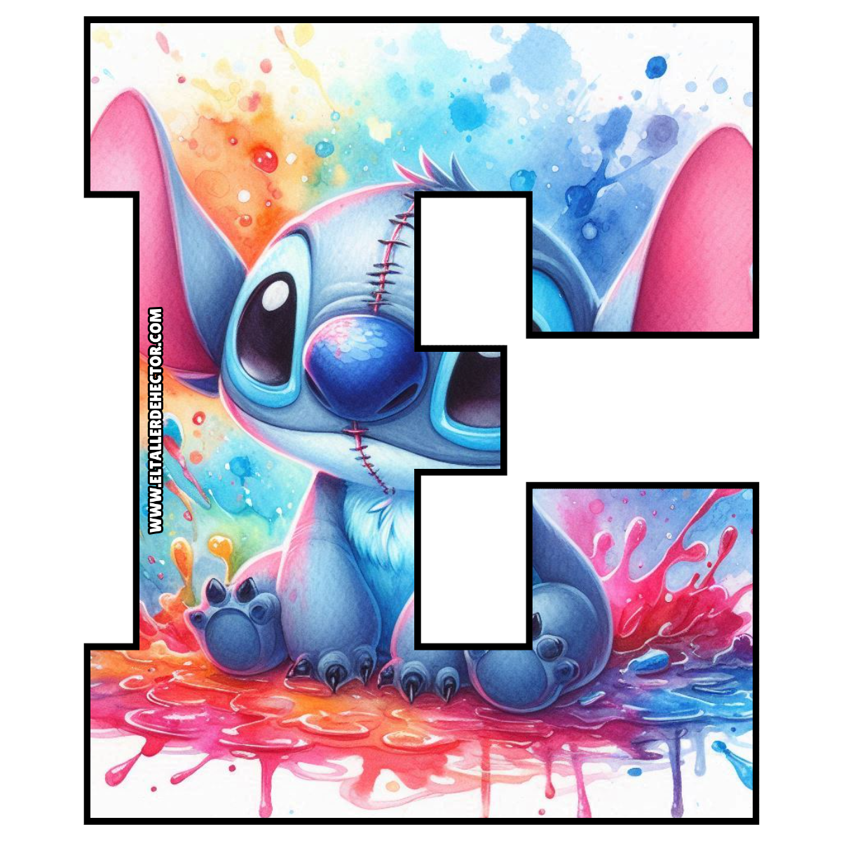 Letra E de Stitch - El Taller de Hector