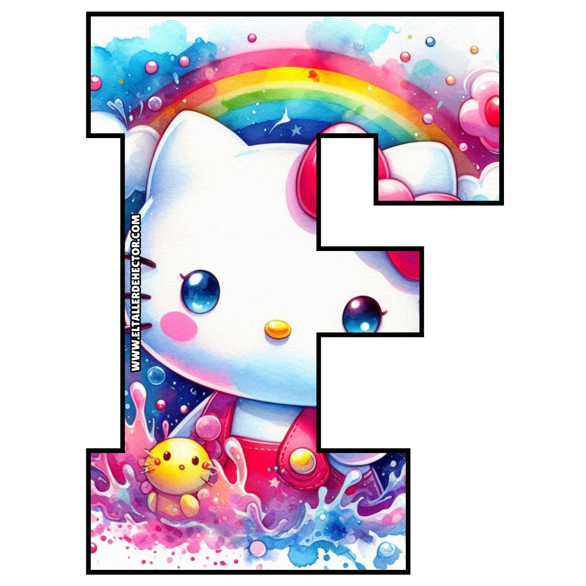 Letra F de Hello Kitty - El Taller de Hector